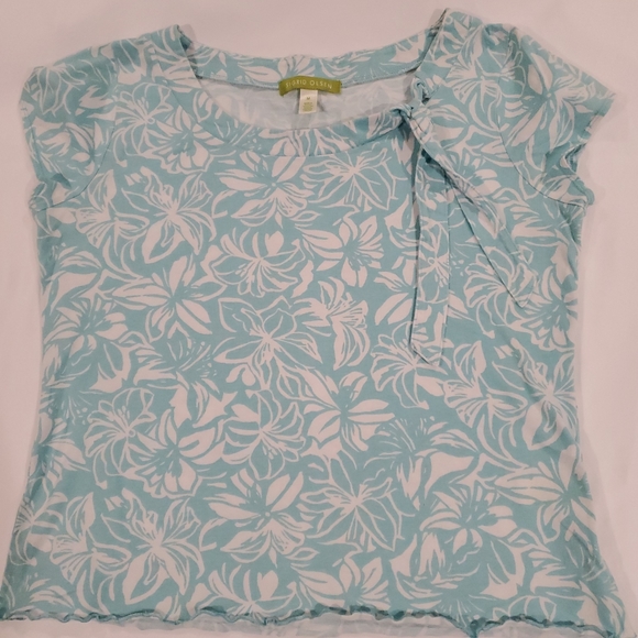 Sigrid Olsen | Tops | Sigrid Olsen Vintage Creamgreen Blouse Size ...